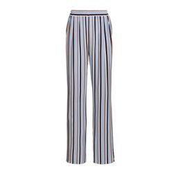 2-in-1-Hose GOLDNER "Kurzgr&ouml;&szlig;e Palazzo-Hose mit sommerlichem Druck", Damen, Gr. 19, K-Gr, blau (blau, sand, gestreift), Obermaterial: 100% Viskose CV., Hosen