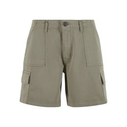 Cargoshorts Urban Classics "Urban Classics Ladies Cotton Cargo Shorts", Damen, Gr. 32, Normalgr&ouml;&szlig;en, paleolive, 98% Baumwolle, 2% Elasthan, unifarben, normal, Hosen