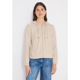 Kapuzenfleecejacke Cecil, Damen, Gr. 3XL, grain beige, Stoff, Obermaterial: 98% Polyester, 2% Elasthan; Futter: 100% Polyester, unifarben, comfort fit normal, ohne Ausschnitt, elastischer Bund, Jacken, im Hoodie-Style