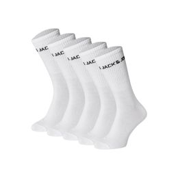 Jack & Jones Kurzsocken JACK & JONES "Socken JACBASIC LOGO TENNIS SOCK 5 PACK JNR 5er Pack", M&auml;dchen, Gr. 33-37, wei&szlig;, Obermaterial: 72% Baumwolle CO. 26% Polyester PES. 2% Elasthan EL., Socken