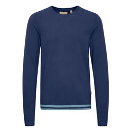 Strickfleece-Pullover Blend "Strickpullover BHPullover", Herren, Gr. L, blau (marineblaus), Obermaterial: 50% Viskose CV. 28% Polyester PES. 22% Nylon NY., Pullover