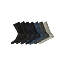 Kurzsocken Tom Tailor "Socken 7er Pack", Herren, Gr. 39-42, bunt (schwarz, grau, blau), Obermaterial: 77% Baumwolle CO. 20% Polyamid PA. 3% Elasthan EL., Socken