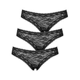 like it! Minislip LIKE IT "3er Pack Damen Minislip Lisa", Damen, Gr. M, schwarz, Obermaterial: 100% Polyamid PA., Unterhosen