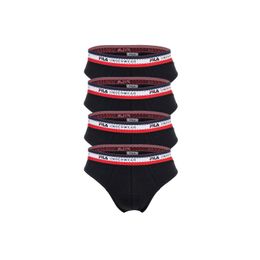 Slip Fila "Slip 4er Pack", Herren, Gr. L, schwarz, Obermaterial: 95% Baumwolle CO. 5% Elasthan EL., Unterhosen Slip