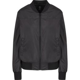 Bomberjacke Brandit "Brandit Brandit Women Jula Bomberjacket", Damen, Gr. XXL, schwarz, 100% Polyester, unifarben, normal, amerikanischer Ausschnitt, Jacken Bomberjacke