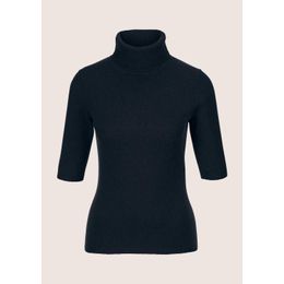Madeleine Mode Longpullover MADELEINE "Pullover Kaschmirpullover mit Rollkragen", Damen, Gr. 40, blau (marine), Obermaterial: 100% Kaschmir WS., Pullover Longpullover