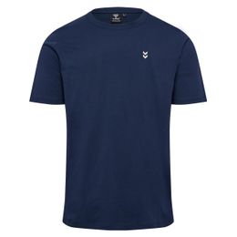 T-Shirt Hummel "HMLPULSE T-SHIRT", Herren, Gr. S (46), blau (marineblaus), Obermaterial: 100% Baumwolle, normal, Rundhals, Shirts T-Shirt