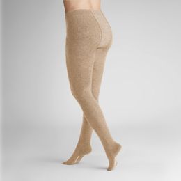 Strickstrumpfhose Hudson "Strumpfhose Relax Montana Comfort Size", Damen, Gr. 49-51, beige (beigemeliert 0723), Obermaterial: 90% Baumwolle CO. 8% Polyamid PA. 2% Elasthan EL., Strumpfhosen