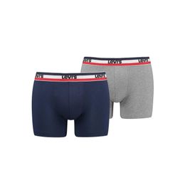 Levi's Boxershorts LEVI'S "Boxershort 2er Pack", Herren, Gr. M, blau (blau, hellgrau), Obermaterial: 95% Baumwolle CO. 5% Elasthan EL., Unterhosen