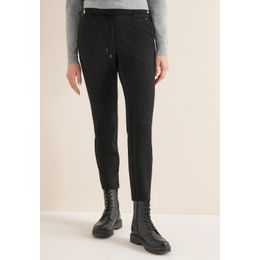 Jogger Pants Cecil, Damen, Gr. L, L&auml;nge 28, schwarz, Stoff, 79% Polyester, 18% Viskose, 3% Elasthan, unifarben, comfort fit kn&ouml;chellang, Hosen, Middle Waist