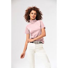 Rollkragenshirt "Rollkragen-Shirt", Damen, Gr. 34, rosa (ros&eacute;), 95% Baumwolle, 5% Elasthan, Linea Tesini BY HEINE, unifarben, Shirts