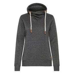 Longpullover oxmo "Sweatshirt OXMille", Damen, Gr. L, grau (dunkelgrau melange), Obermaterial: 55% Polyester PES. 45% Baumwolle CO., Pullover Longpullover