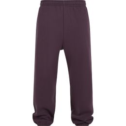 Jogginghose Urban Classics "Urban Classics Fluffy Sweatpants", Herren, Gr. M, US-Gr&ouml;&szlig;en, plumlila, 70% Baumwolle, 30% Polyester, unifarben, loose fit, Hosen Jogginghose