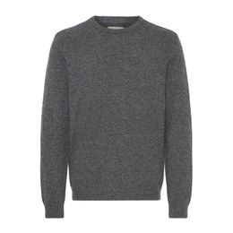 Strickfleece-Pullover Blend "Strickpullover BHBranko", Herren, Gr. L, grau (iron gate melange), Obermaterial: 60% Wolle mw. 40% Nylon NY., Pullover
