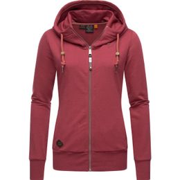 Kapuzensweatjacke Ragwear "Paya Intl.", Damen, Gr. S (36), lila (beere), Material: 50% Baumwolle, 50% Polyester, tailliert h&uuml;ftbedeckend, hoch geschlossener Ausschnitt, eng Rippb&uuml;ndchen, Sweatjacken, sportlicher Damen Kapuzensweater mit Kordeln