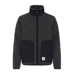 Pl&uuml;schjacke North Bend "Pl&uuml;schjacke NBGalonne W Teddy Jacket", Damen, Gr. 38, grau (asphalt), Obermaterial: 100% Polyester Pol. recyc.., Jacken