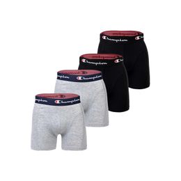 Boxershorts Champion "Boxershort 4er Pack", Herren, Gr. L, grau, Obermaterial: 95% Baumwolle CO. 5% Elasthan EL., Unterhosen
