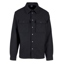 Kurzmantel Urban Classics "Urban Classics Herren Plain Overshirt", Herren, Gr. M, schwarz, 100% Polyester, M&auml;ntel Kurzmantel