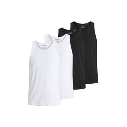 Jack & Jones Unterhemd JACK & JONES "Unterhemd JACBASIC TANKTOP 4PK 4er Pack", Herren, Gr. M, N-Gr, schwarz (schwarz, wei&szlig;), Obermaterial: 100% Baumwolle CO., Unterhemden Unterhemd