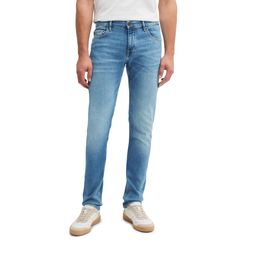 Marc O'Polo Slim-fit-Jeans MARC O'POLO "in l&auml;ssiger Cross-Hatch-Denim Struktur", Herren, Gr. 31, L&auml;nge 34, blau (authentic mid wash), Obermaterial: 98% Baumwolle, 2% Elasthan, unifarben, slim fit normal, Jeans Slim-fit-Jeans