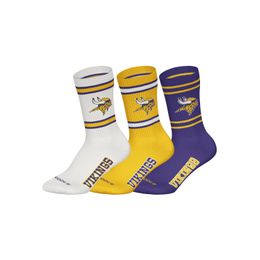 Kurzsocken NFL "Socken NFL 3Pack Crew Socks 3er Pack", Damen, Gr. 39-42, bunt (minnesota vikings 2), Obermaterial: 58% Baumwolle CO. 39% Polyester PES. 3% Elasthan EL., Socken