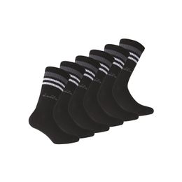 Kurzsocken Diadora "Socken 6er Pack", Damen, Gr. 43-46, schwarz, Obermaterial: 80% Baumwolle CO. 18% Polyester PES. 2% Elasthan EL., Socken