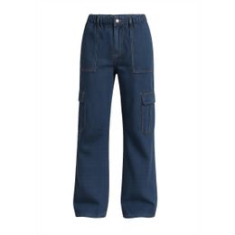 Stoffhose DEF "DEF DEF Baggy Cargohosen", Damen, Gr. XS, US-Gr&ouml;&szlig;en, dunkelblau, 100% Baumwolle, unifarben, loose fit, Hosen Stoffhose