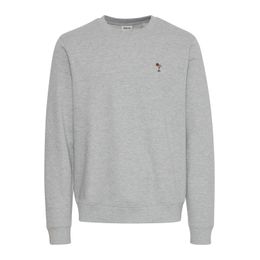 !Solid Rundhalspullover SOLID "Rundhalspullover SDNooam", Herren, Gr. XL, grau (light grau melange), Obermaterial: 100% Baumwolle CO(Bio)., Pullover Rundhalspullover