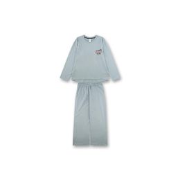 Schlafanzug Sanetta "Pyjama Pyjama long uni", M&auml;dchen, Gr. 176, gr&uuml;n (hellgr&uuml;n), Obermaterial: 100% Baumwolle CO., Homewear-Sets Schlafanzug