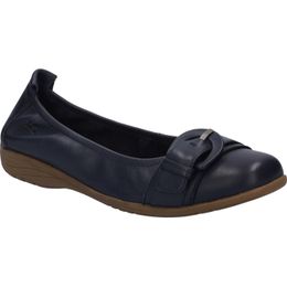 Ballerina Josef Seibel "Fenja 23, indigo", Damen, Gr. 39, blau (indigo), Obermaterial: 100% Rindsleder Leather cow., Schuhe Ballerina