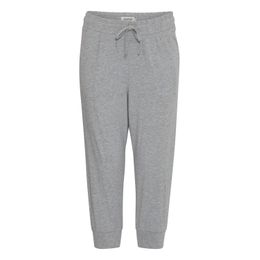 Caprihose oxmo "Caprihose OXOdda", Damen, Gr. XL, N-Gr, grau (light grau melange), Obermaterial: 95% Baumwolle CO. 5% Elasthan EL., Hosen Caprihose
