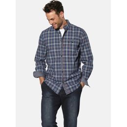 Langarmhemd Babista "Hemd ILAN", Herren, Gr. L, weit, blau (blau kariert), Obermaterial: 100% Baumwolle CO., Hemden