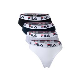 String Fila "String 4er Pack", Damen, Gr. XS, bunt (wei&szlig;, schwarz, grau, marine), Obermaterial: 95% Baumwolle CO. 5% Elasthan EL., Unterhosen String