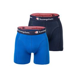 Boxershorts Champion "Boxershort 2er Pack", Herren, Gr. S, blau (blau, marine), Obermaterial: 95% Baumwolle CO. 5% Elasthan EL., Unterhosen