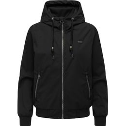 Outdoorjacke Ragwear "Nuggeta Summer YOUMODO", Damen, Gr. M (38), schwarz, Obermaterial: 100% Polyester. Innenfutter: 100% Polyester, l&auml;ssig geschnitten h&uuml;ftlang, hoch geschlossener Ausschnitt, &Auml;rmel ohne &Auml;rmelschlitz Rippb&uuml;ndchen, Jacken Outdoorjacke, L&auml;ssige &Uuml;bergangsjacke mit Kapuze