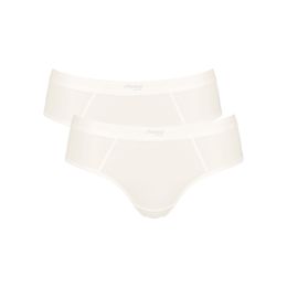 Hipster Sloggi "EVER Ease", Damen, Gr. L, wei&szlig; (silk wei&szlig;), Single Jersey, Obermaterial: 95% Polyamid, 5% Elasthan, unifarben, k&ouml;rpernah, Unterhosen, temperaturausgleichend, Logo-Bund