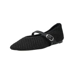 Riemchenballerina Steve Madden "Steve Madden Ballerinas Textil", Damen, Gr. 41, schwarz, Textil, Schuhe Riemchenballerina