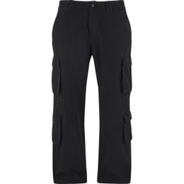 Cargohose Urban Classics "Urban Classics Herren Double Cargo Pants", Herren, Gr. 32, Normalgr&ouml;&szlig;en, schwarz, 100% Baumwolle, unifarben, normal, Hosen Cargohose