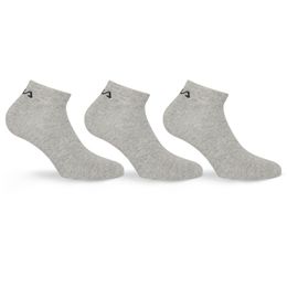 Socken Fila "UNISEX INVISIBLE PLAIN SOCKS", Damen, Gr. 39-42, grau, Baumwolle, Elasthan, Polyester, elastisch, Socken Socken, mit eingestricktem Logo an der Ferse