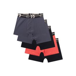 Boxershorts Sanetta "Boxershort 5er Pack", Kinder, Gr. 140, bunt (schwarz, grau, orange), Obermaterial: 95% Baumwolle CO. 5% Elasthan EL., Unterhosen