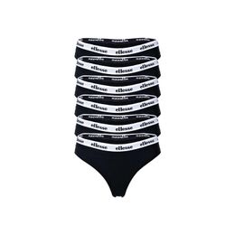 String Ellesse "String HILLAR 6er Pack", Damen, Gr. L, schwarz, Obermaterial: 95% Baumwolle CO. 5% Elasthan EL., Unterhosen String