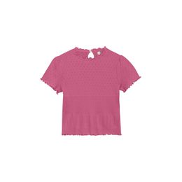 Rundhalsshirt EN FANT "Rundhalsshirt ENT-shirt SS Pointelle", M&auml;dchen, Gr. 110, pink (shocking pink), Obermaterial: 100% Baumwolle CO., Shirts Rundhalsshirt