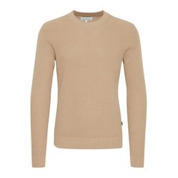 Strickfleece-Pullover Casual Friday "Strickpullover CFKarlo", Herren, Gr. XL, beige (silber mink), Obermaterial: 100% Baumwolle CO., Pullover