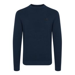 !Solid Strickfleece-Pullover SOLID "Strickpullover SDValencia", Herren, Gr. L, blau (insignia blau), Obermaterial: 100% Baumwolle CO., Pullover