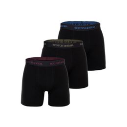 Scotch & Soda Boxershorts SCOTCH & SODA "Boxershort Solid Cotton Stretch 3er Pack", Herren, Gr. S, schwarz, Obermaterial: 95% Baumwolle CO. 5% Elasthan EL., Unterhosen
