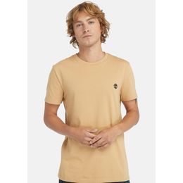 T-Shirt Timberland "Short Sleeve Tee", Damen, Gr. L, beige (light wheat boot), Single Jersey, Obermaterial: 100% Baumwolle, Rundhals, abgesteppt, Shirts T-Shirt