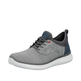 Slip-On Sneaker Rieker, Herren, Gr. 43, grau, jeansblau, Lederimitat, Textil, Schuhe, Slipper, Halbschuh, Freizeitschuh, Sneaker zum Schlupfen