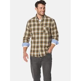 Karohemd Babista "Hemd BARBITANTI", Herren, Gr. XL, weit, gelb (gelb kariert), Obermaterial: 100% Baumwolle CO., Hemden Karohemd