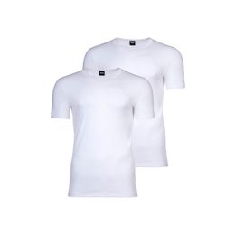 Unterhemd BOSS "Unterhemd TShirtRN 2P Modern 2er Pack", Herren, Gr. L, N-Gr, wei&szlig;, Obermaterial: 95% Baumwolle CO. 5% Elasthan EL., Unterhemden Unterhemd