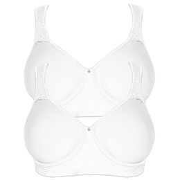 T-Shirt-BH Viania "2er Pack Spacer BH Marina", Damen, Gr. 100, Cup E, wei&szlig; (wei&szlig; wei&szlig;), Stoff, Obermaterial: 84% Polyester PES. 10% Elasthan EL. 6% Polyamid PA., BHs T-Shirt-BH